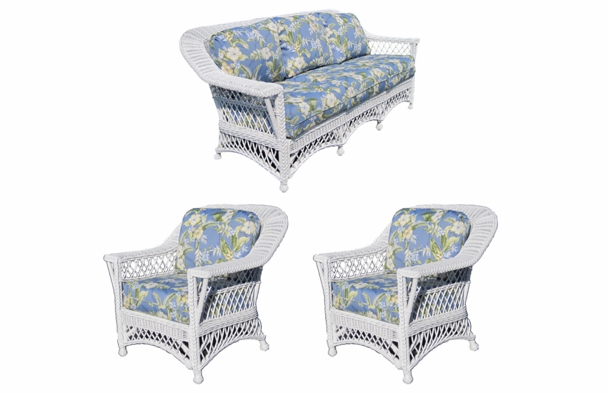 Vineyard Wicker Set of 3: 2 Chairs and Sofa