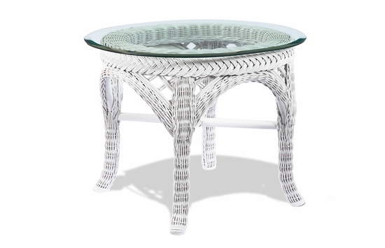 White Wicker End Table Lanai Wicker Paradise
