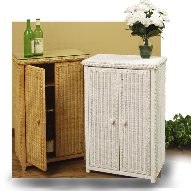 White wicker cabinet store
