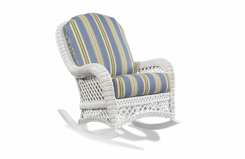 White Wicker Rocker - Lanai | Wicker Paradise