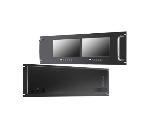 Rack Mount, Dual Display 5U 10.4" LCD Monitor 1024 x 768, LED 500 nits ...