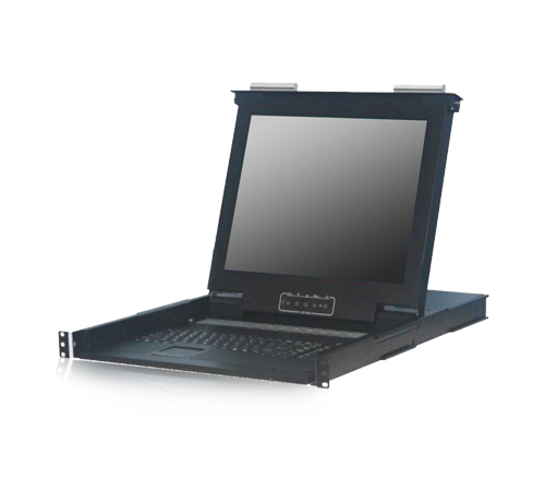 1U Rackmount 19" TFT LCD Monitor with Notebook Keyboard & Touch-Pad ...