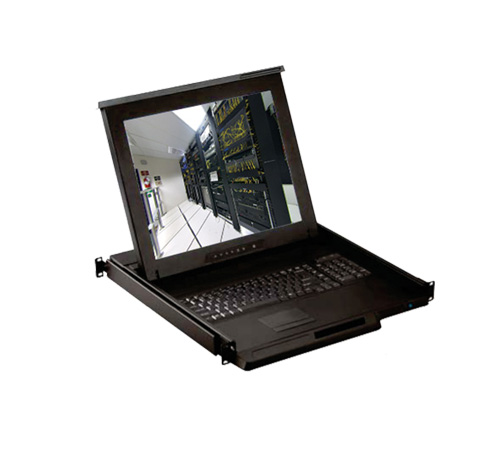 1U Rackmount 19" TFT LCD Monitor w/ notebook keyboard & touch-pad mouse ...