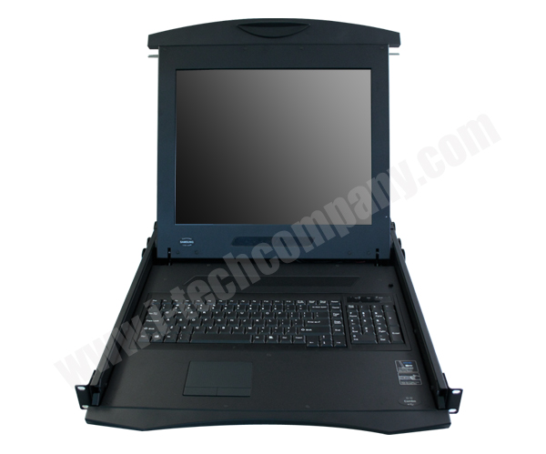 1U Rackmount 17" LCD Monitor Keyboard With (PS/2 and USB) KVM Switch ...