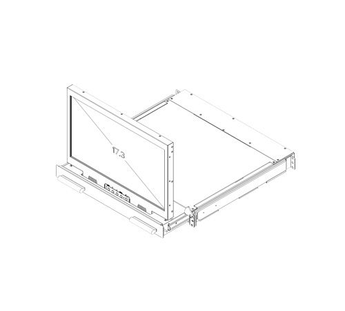 1U Rackmount Wide 17.3" TFT LCD Rackmount Monitor Drawer 1920 x 1080 ...