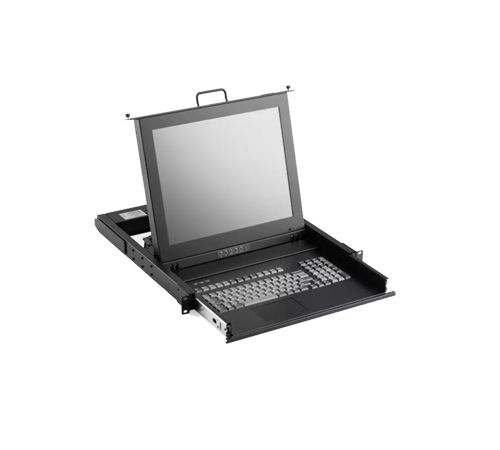 Blackhawk Series 1U Rackmount 19" TFT LCD Monitor w/ Notebook Keyboard ...