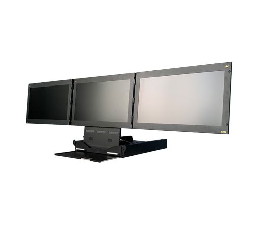 2.5U 23.8"" 1920 x 1080 widescreen Triple LCD Rackmount LCD Drawer 3 x ...