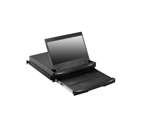 2U Dual Slide 19" FHD LCD Console Drawer 1280x1024 with VGA Video input ...