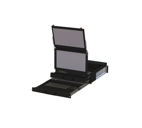 3U Rack Drawer with Multi-Head Display & Keyboard, 3U Dual Top and ...