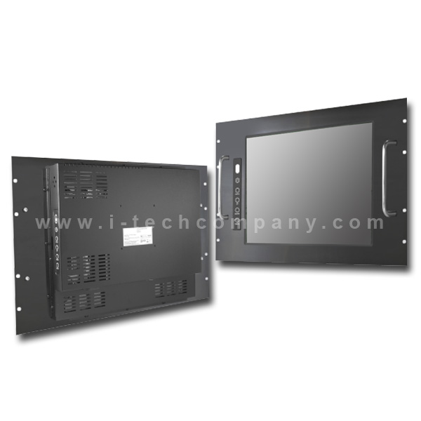 IP66 Military Grade Rugged Rack Mount, 15" LCD monitor, 1024x768, LED ...