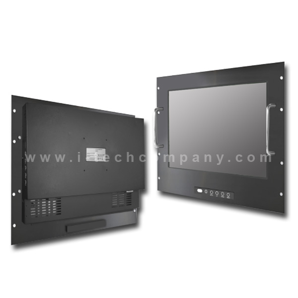 IP66 Military Grade Rugged Rack Mount, 19" LCD monitor, 1280x1024, LED ...