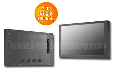 IP67 Chassis 27" LCD monitor, 1920 x 1080, LED 1000 nits, VGA + DVI ...