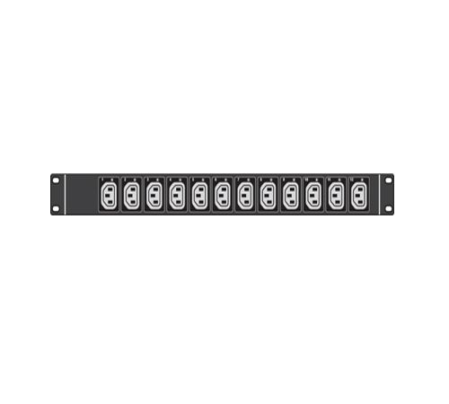 Single Phase Basic PDU - Horizontal 1U, Outlet : IEC C13 x 12, 208V / 20A, w/o MCB, Input ...