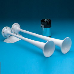 Marinco Full Blast Mini Air Horn, Dual 17 inch, White