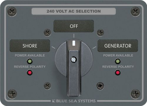Blue Sea AC Rotary Switch Panel 2 Position & Off 3 Pole 8363