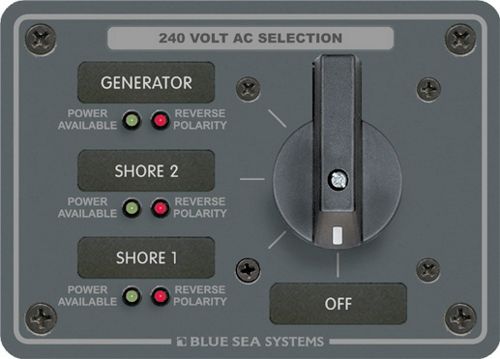 Blue Sea AC Rotary Switch Panel 3 Position & Off 3 Pole 8361