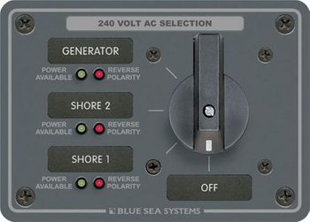 Blue Sea AC Rotary Switch Panel 3 Position & Off 3 Pole 8361