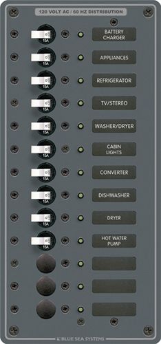Blue Sea Panel 120VAC 13 Position 8480