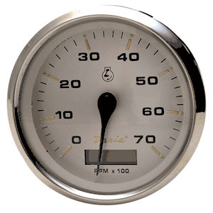 Faria Kronos 4" Tachometer Hour meter 7000 Rpm Gas Ob 39040