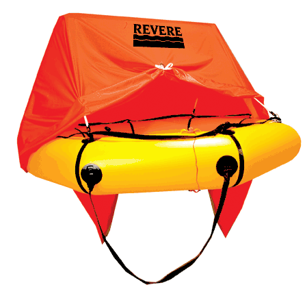 Revere Coastal Compact 6 Person Life Raft with Canopy, Valise Bag
