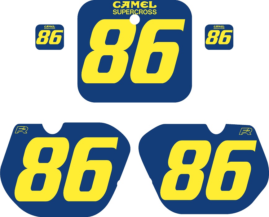 1985-1986 Honda CR250 Blue with Yellow Numbers Camel Supercross ...