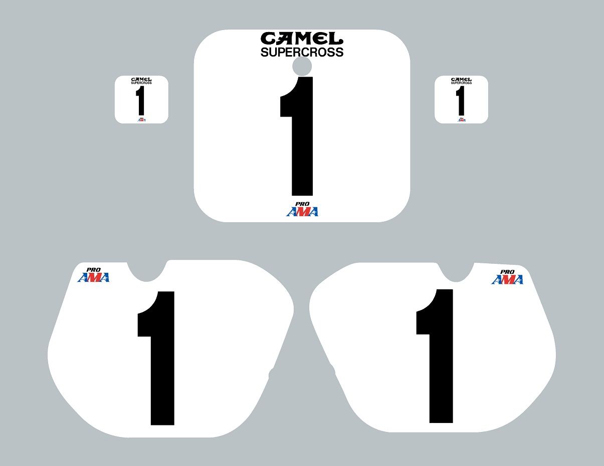 1985-1986 Honda CR250 White Camel Supercross Background Decals