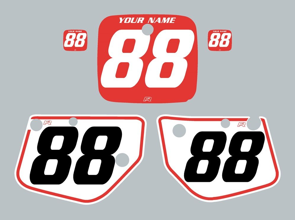 1986-1987 Yamaha YZ125 White/Red OEM Retro Background Decals