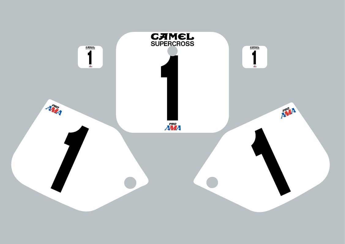 1987-1988 Honda CR125 White Camel Supercross Decals