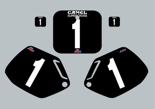 1991-1992 Honda CR125 Camel Supercross Black Background Decals