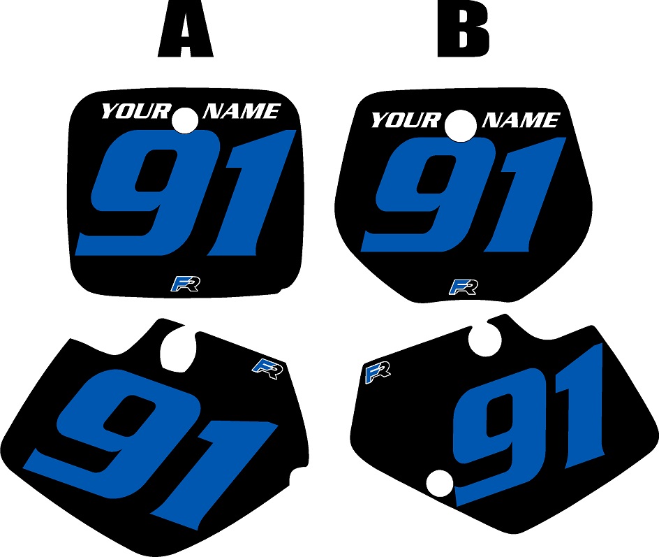 1991-1992 Yamaha YZ125 Custom Pre-Printed Black Background - Blue ...