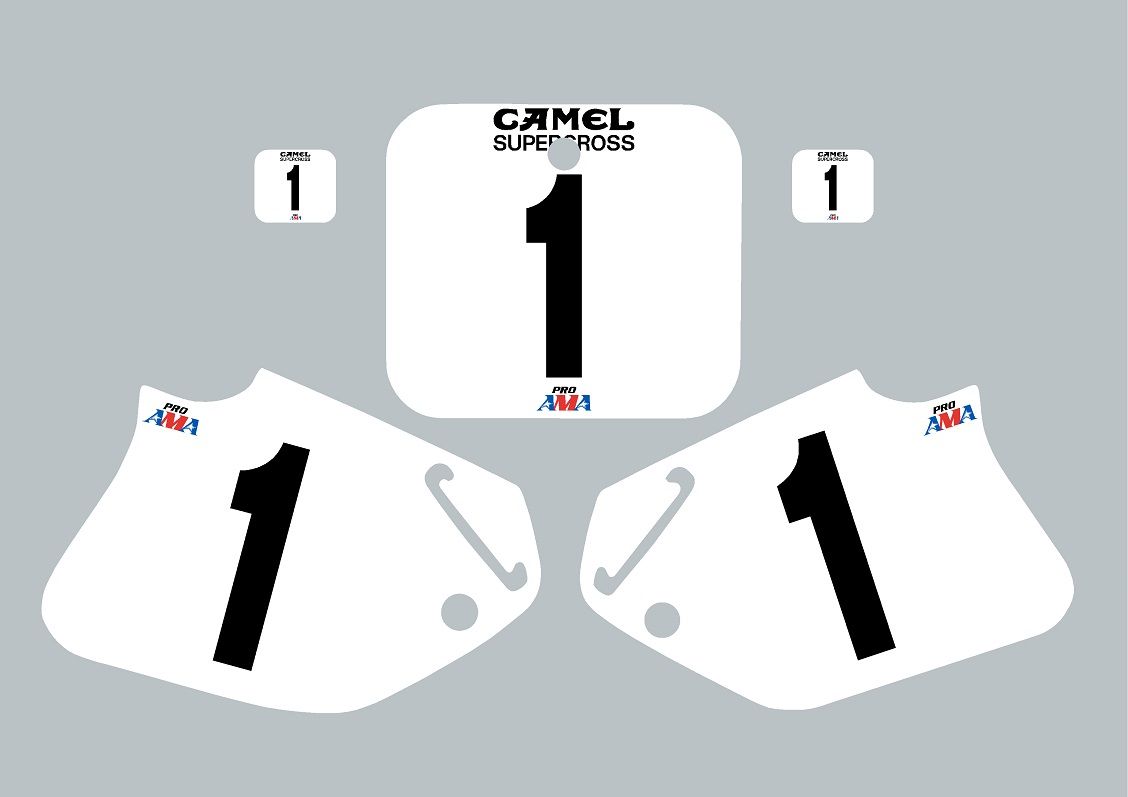 1992-1994 Honda CR250 Camel Supercross White Background Decals