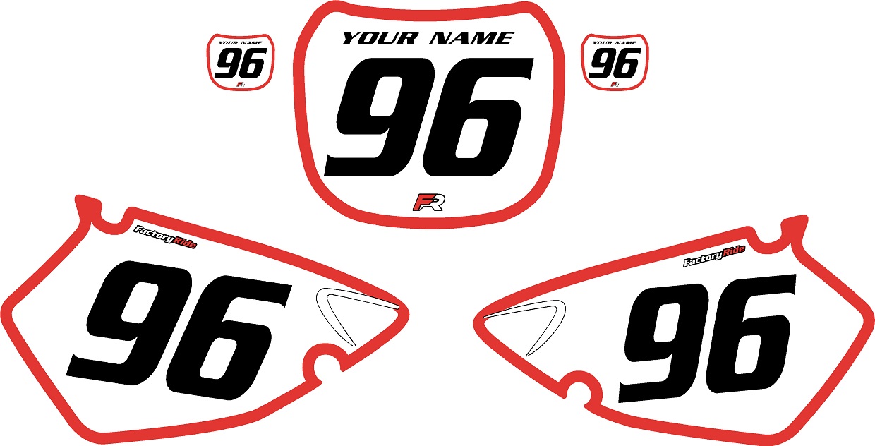 2000-2001 Yamaha YZ250 Custom Pre-Printed Background White - Red Bold ...