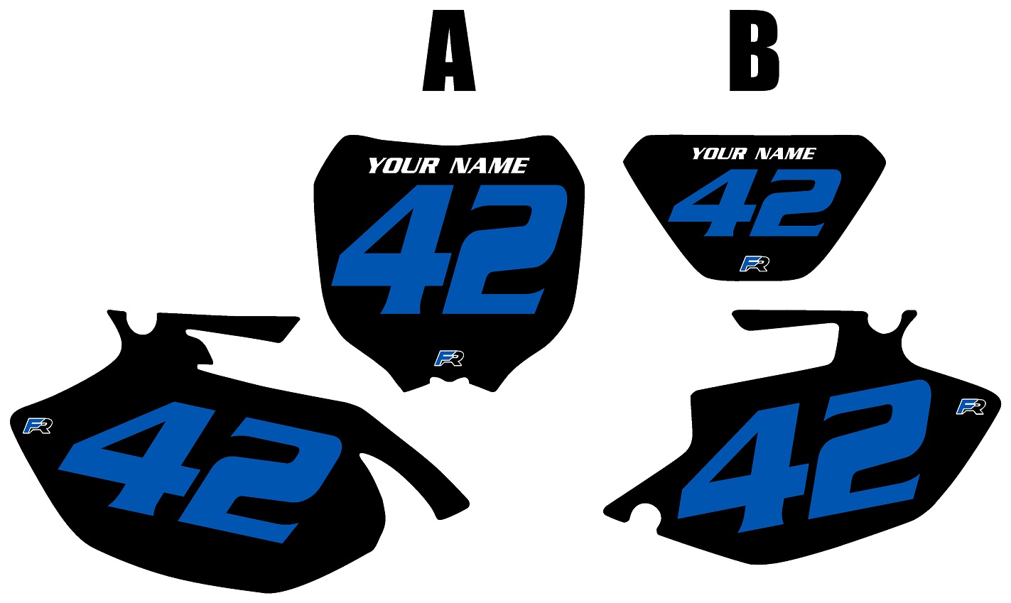 2005-2006 Yamaha WR250F Custom Pre-Printed Background Black - Blue ...
