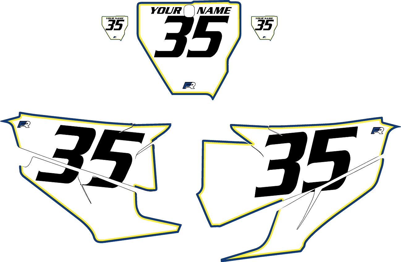 2019 Husqvarna FC250 White with Yellow Pro Pinstripe Decals