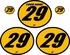 Factory Ride Vintage Oval Number Plates - Yellow Backgrounds / Black ...