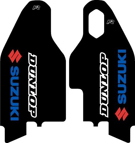 Suzuki Fork Guard Black Decal Dunlop Logo
