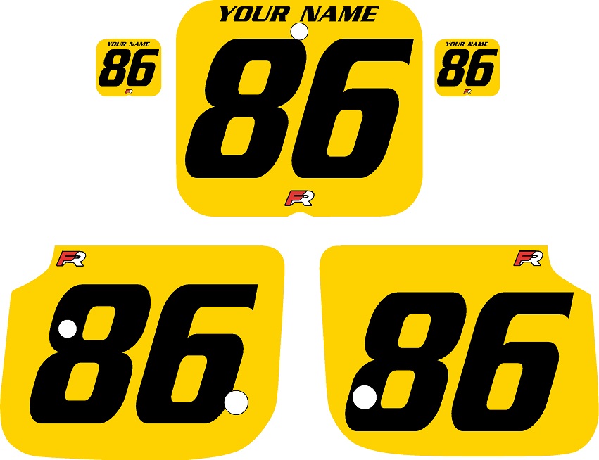 Suzuki RM250 1986-1988 Yellow Background Decals with Black Numbers by ...