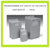 Step Down Transformers 277 Volts to 120 Volts and 240 Volts