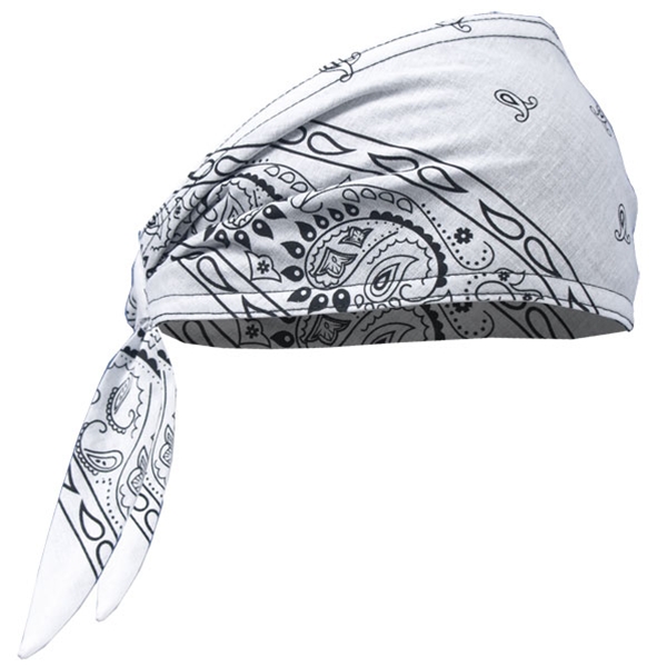 White Bandana On Head