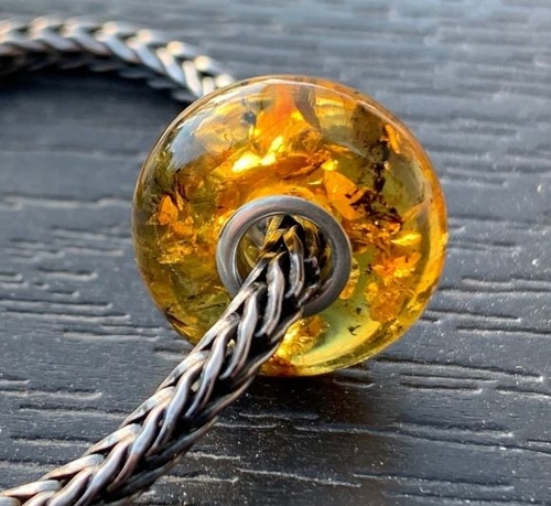 Pandora Style Amber Charm Beads Made of Baltic Amber.