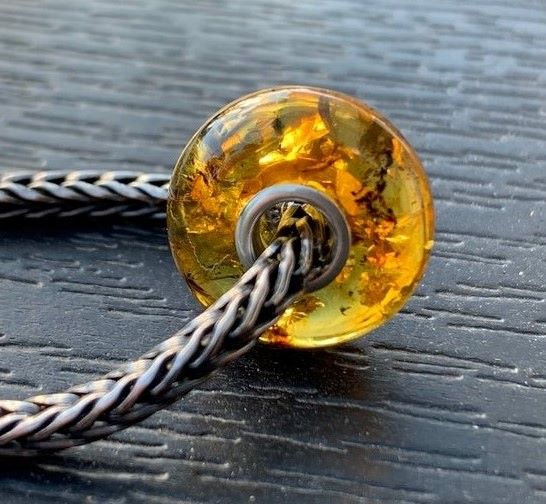 Pandora Style Amber Charm Beads Made of Baltic Amber.