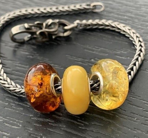 Baltic Amber Charm Beads [Fits Pandora charm bracelet].