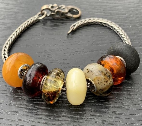 Amber Charm Beads [Fits Pandora charm bracelet].