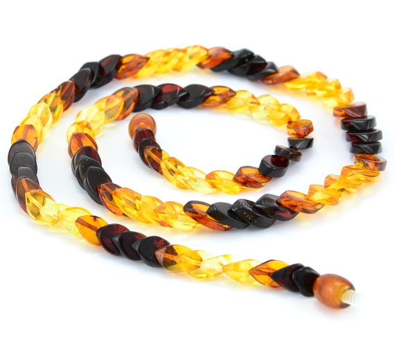 Multicolor Baltic Amber Necklaces. Overlapping Amber Necklaces Pieces.