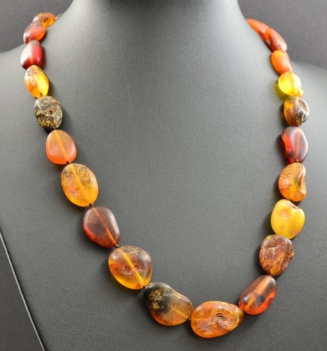 Raw Amber Necklaces Made of Genuine Baltic Amber.