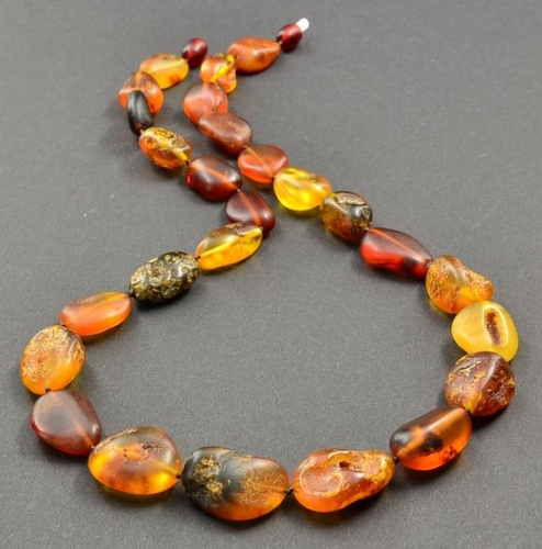 Raw Amber Necklaces Made of Genuine Baltic Amber.