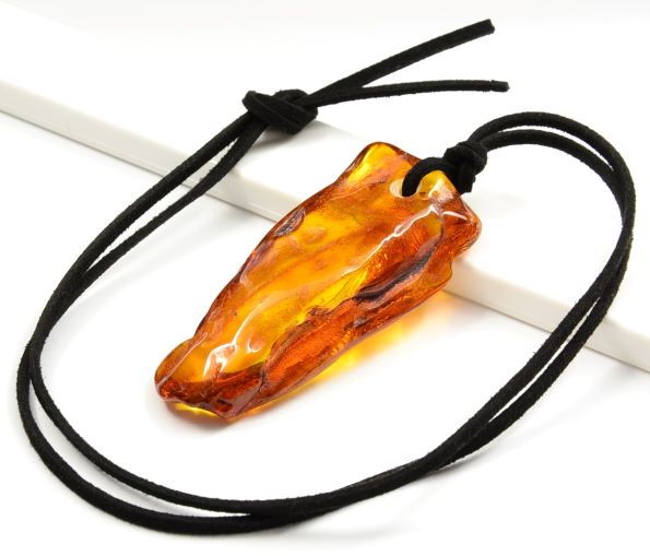 Baltic Amber Amulet Gift for Wellness. Baltic Amber Stone Pendant.