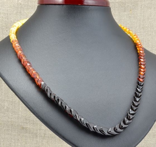Rainbow Baltic Amber Necklace Made by Amber Artisans.