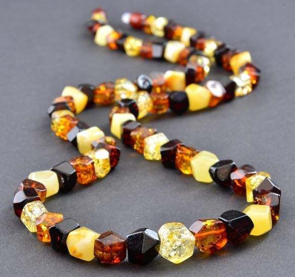 Multicolor Baltic Amber Necklaces. Genuine Amber Necklaces.