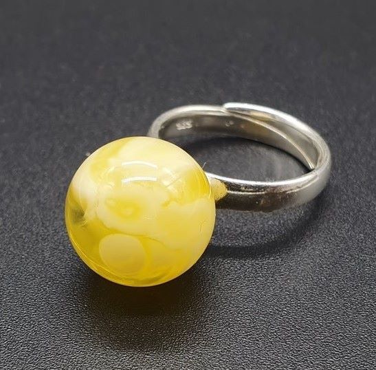 Adjustable Butterscotch Baltic Amber Ring.